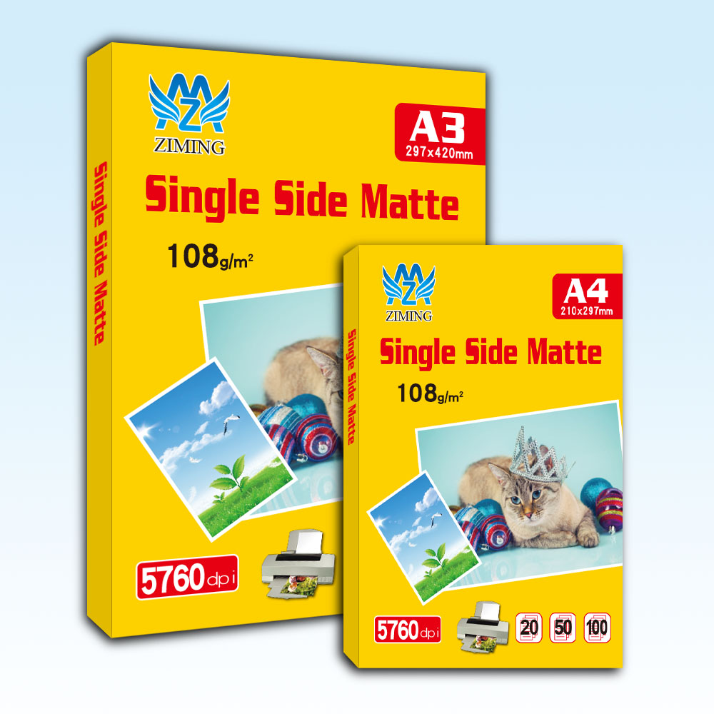 108gsm Single side matte photo paper - Shanghai Ziming Industrial Co.,Ltd